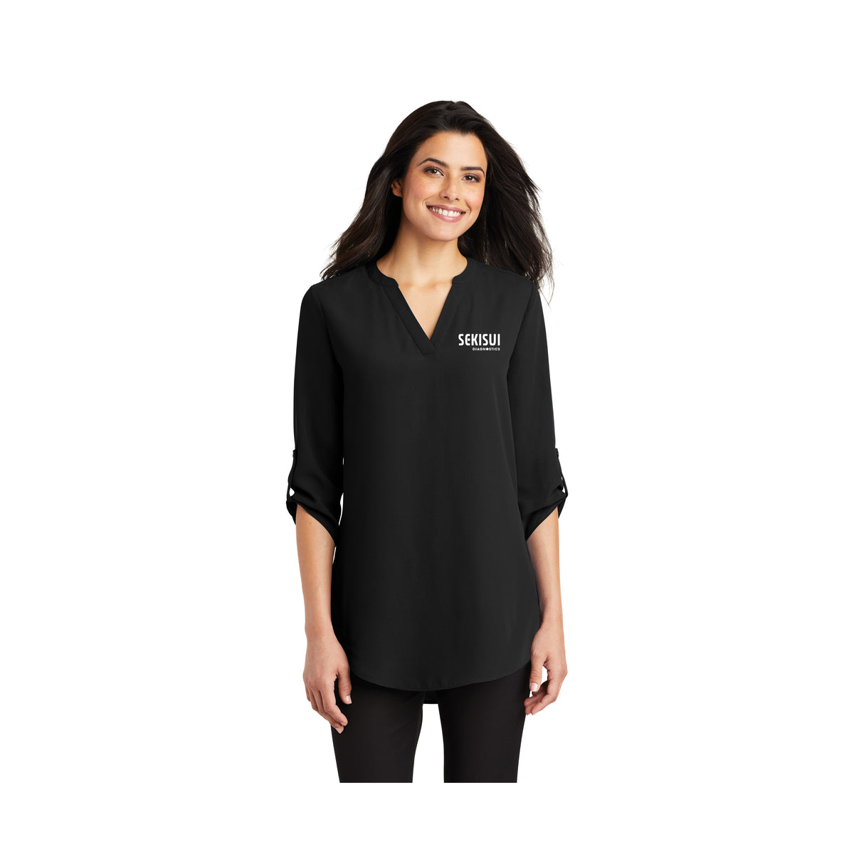 Port Authority - Ladies 3/4-Sleeve Tunic Blouse. LW701. – Custom Threads